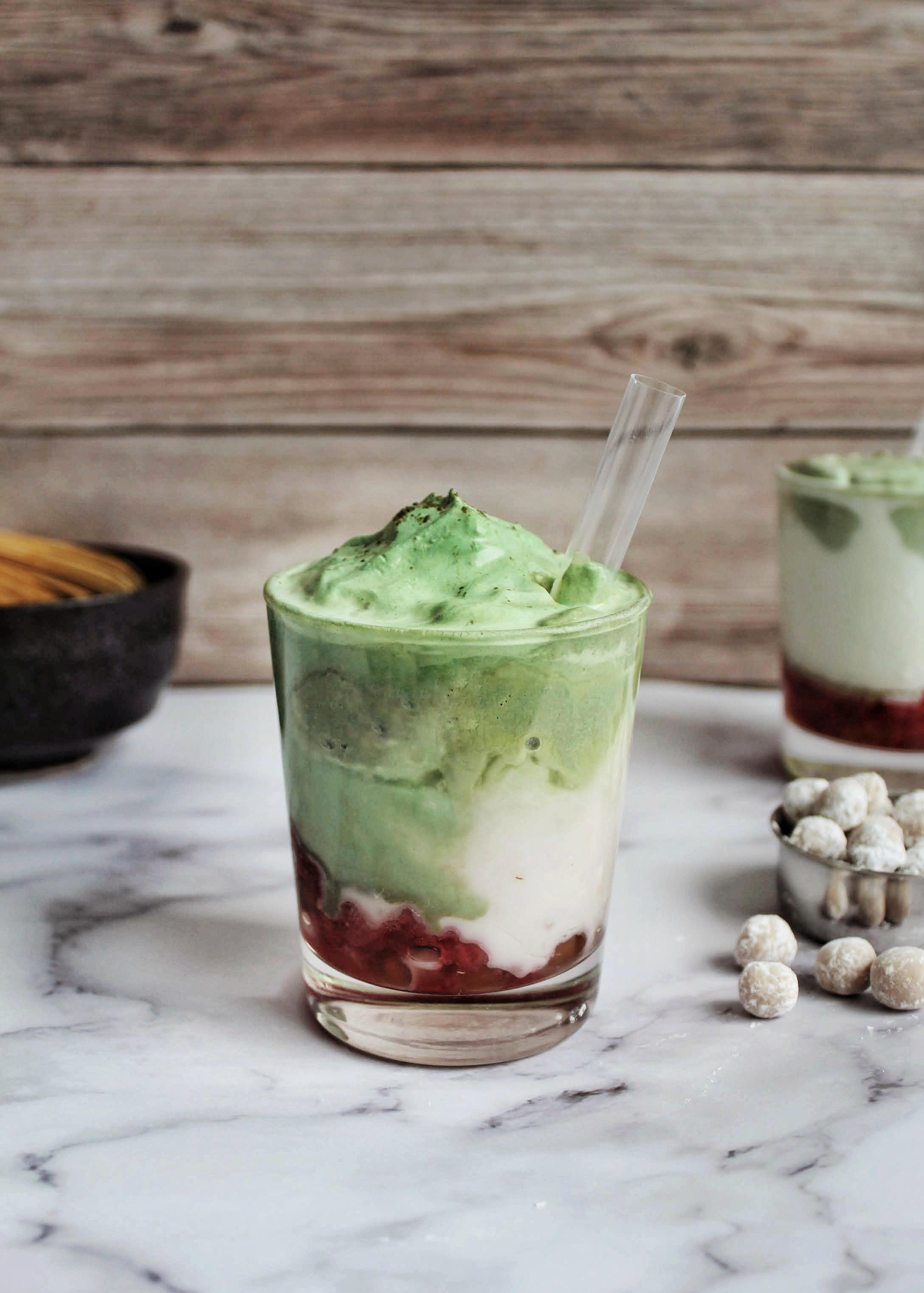 Strawberry Dalgona Matcha Latte with Boba – Jen's Food Lab
